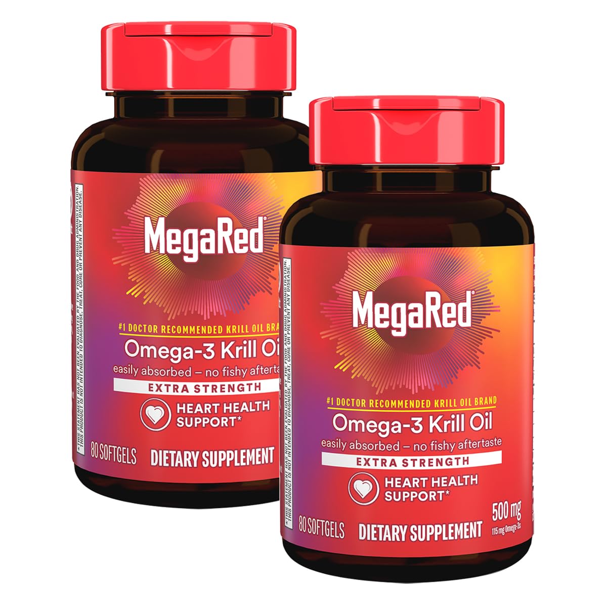 MegaRed Omega 3 softgels for heart health