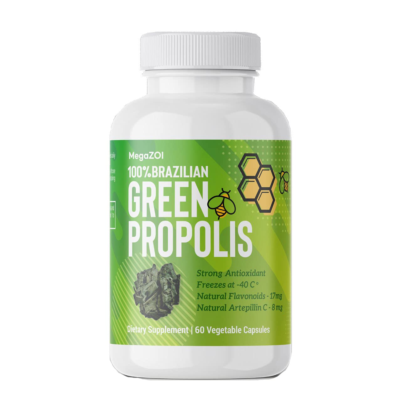 MegaZOI Brazilian green propolis capsules