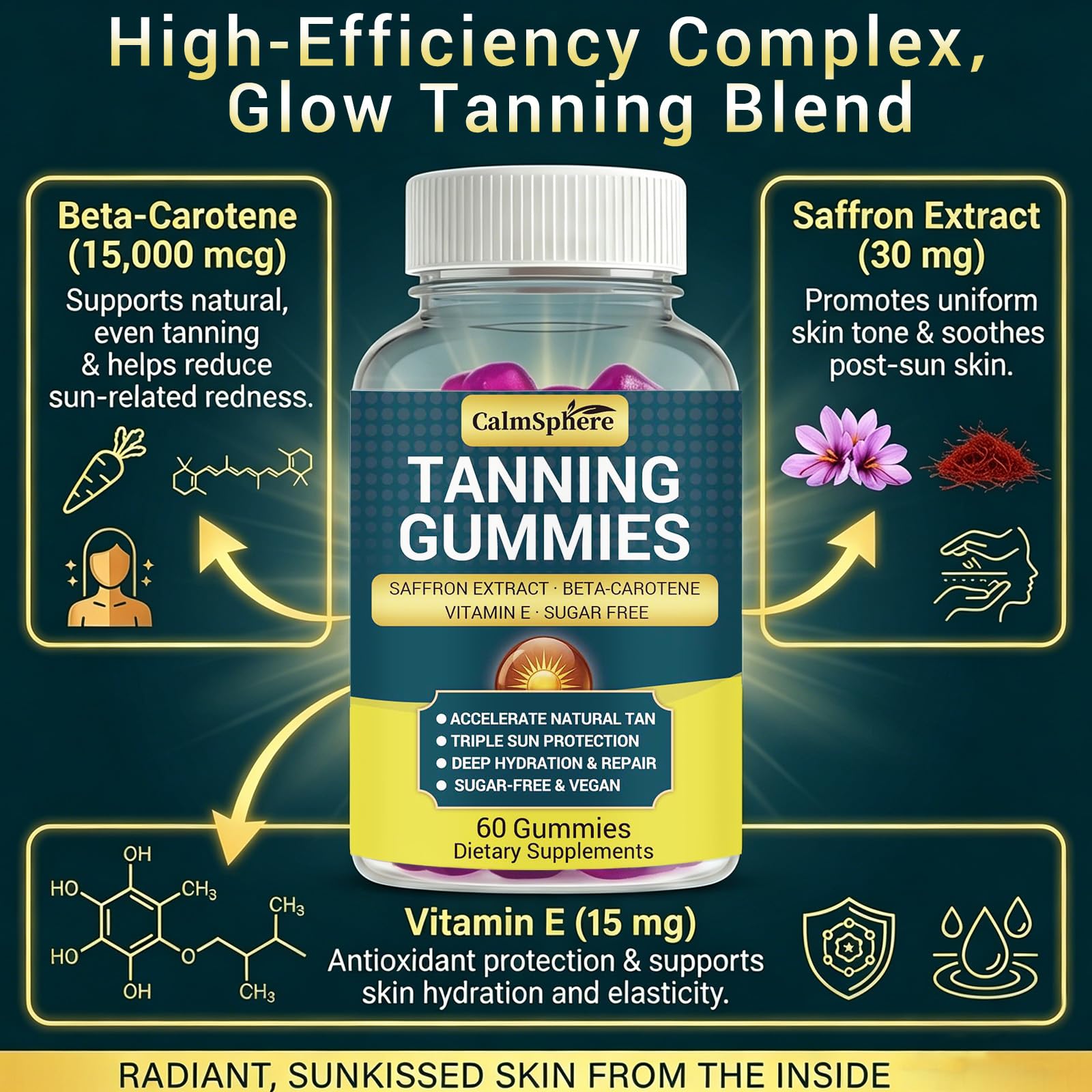 Melanin supplement with beta carotene benefits