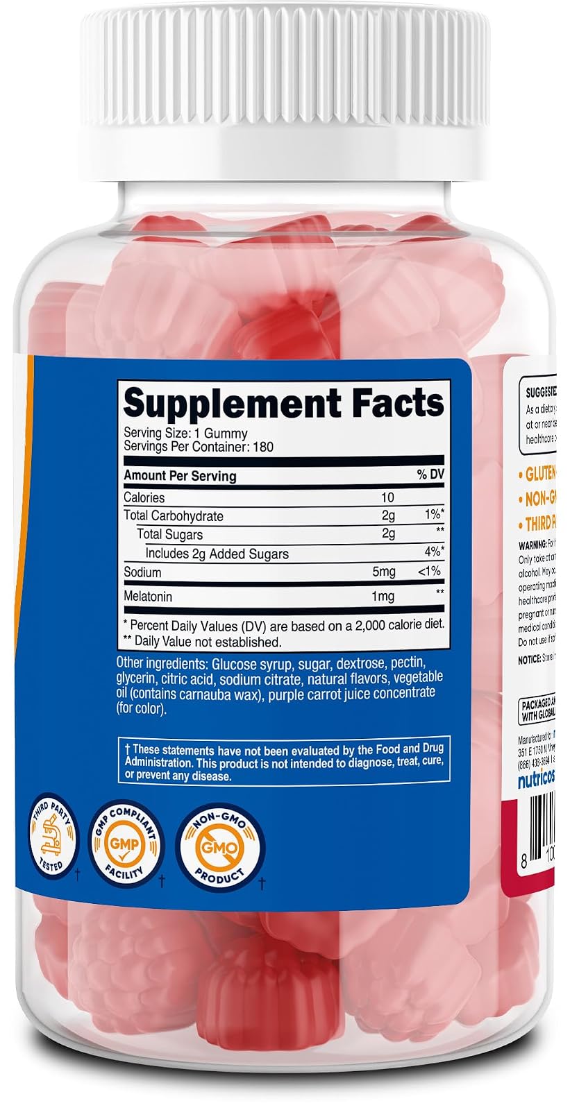 Melatonin 1 mg gummies for improved sleep quality