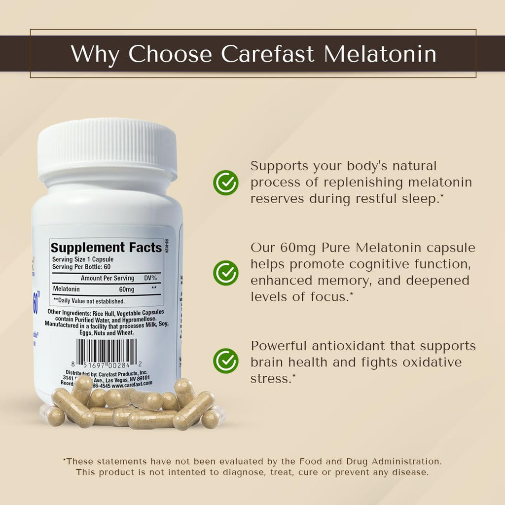 Melatonin capsules for nighttime calm
