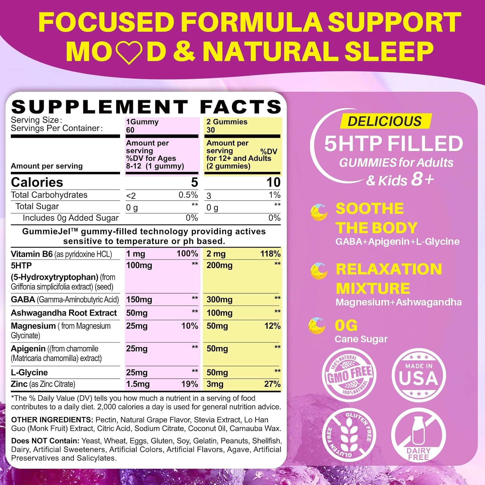 Melatonin free 5-HTP supplement