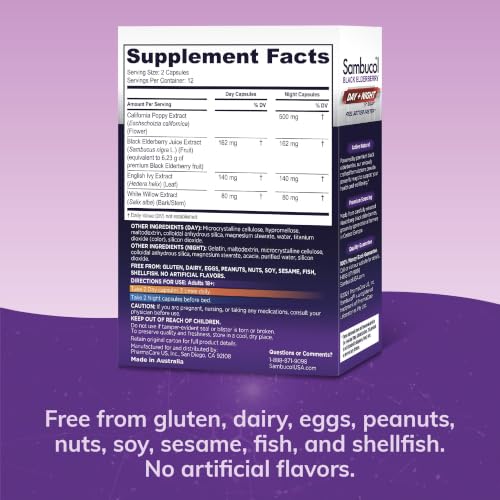 Melatonin-free elderberry supplement for adults