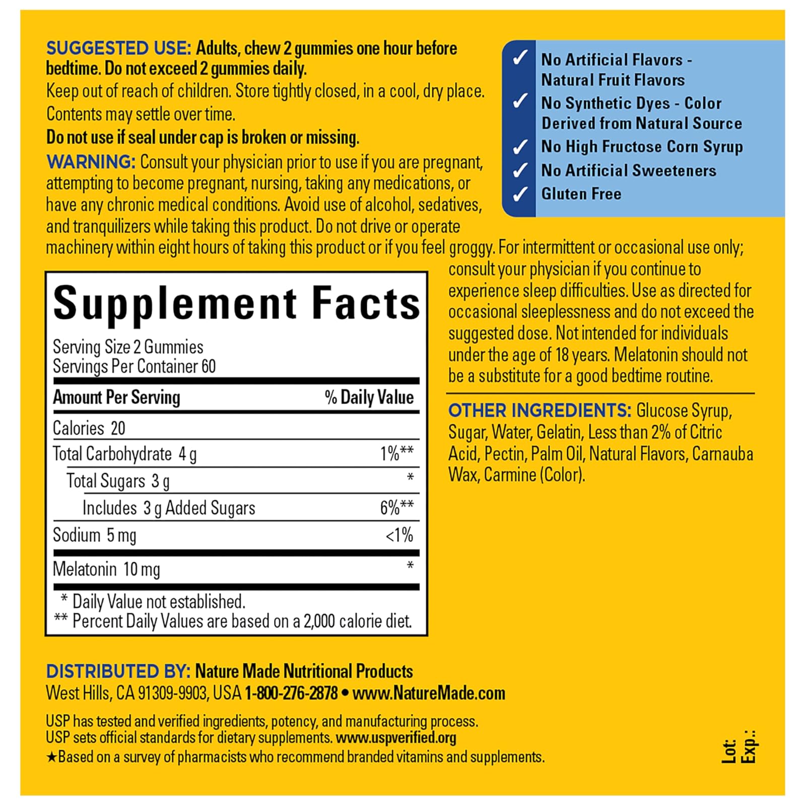 Melatonin gummies for improved sleep quality