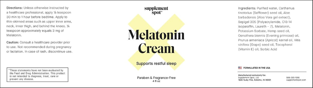 Melatonin-infused cream for bedtime routine