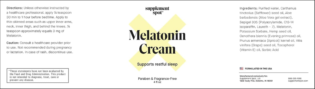 Melatonin-infused cream for bedtime routine