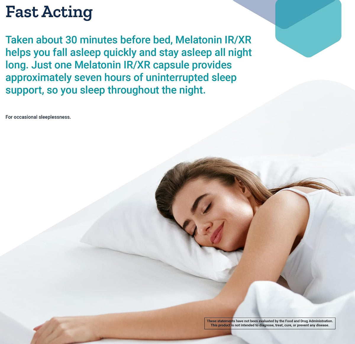 Melatonin IR/XR for improved sleep quality