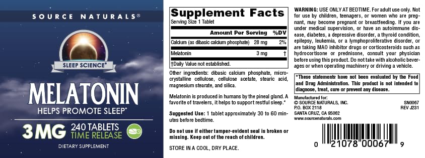 melatonin tablets for improved sleep quality