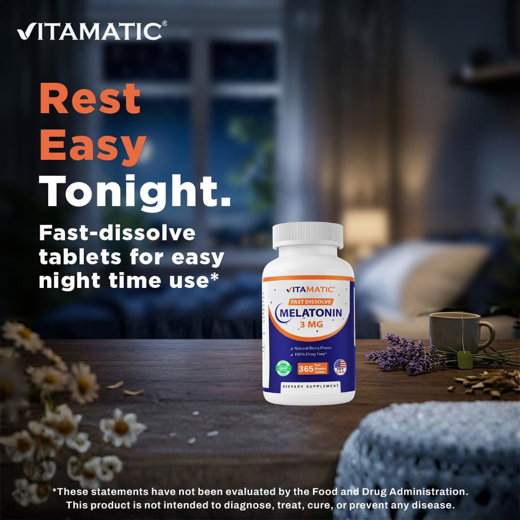 Melatonin tablets for improved sleep quality