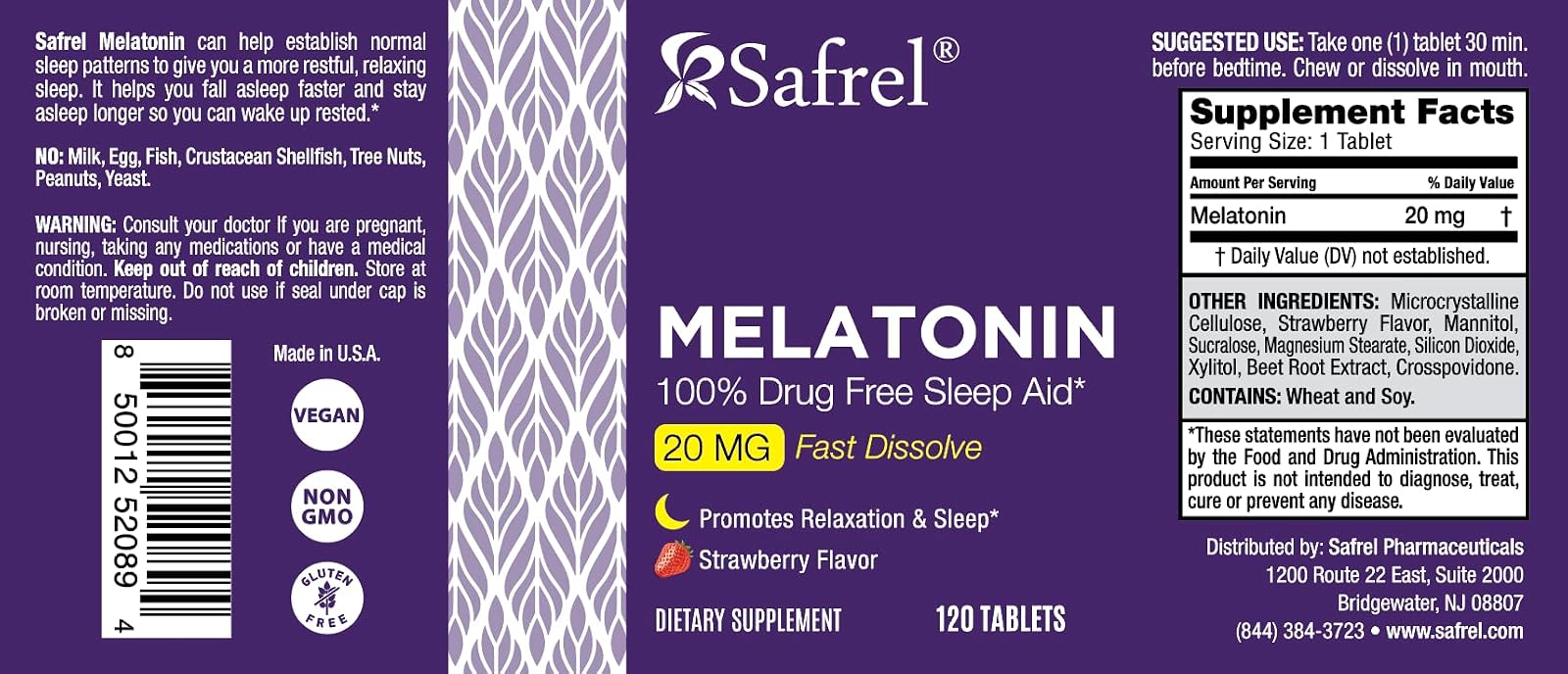 Melatonin tablets for improved sleep quality