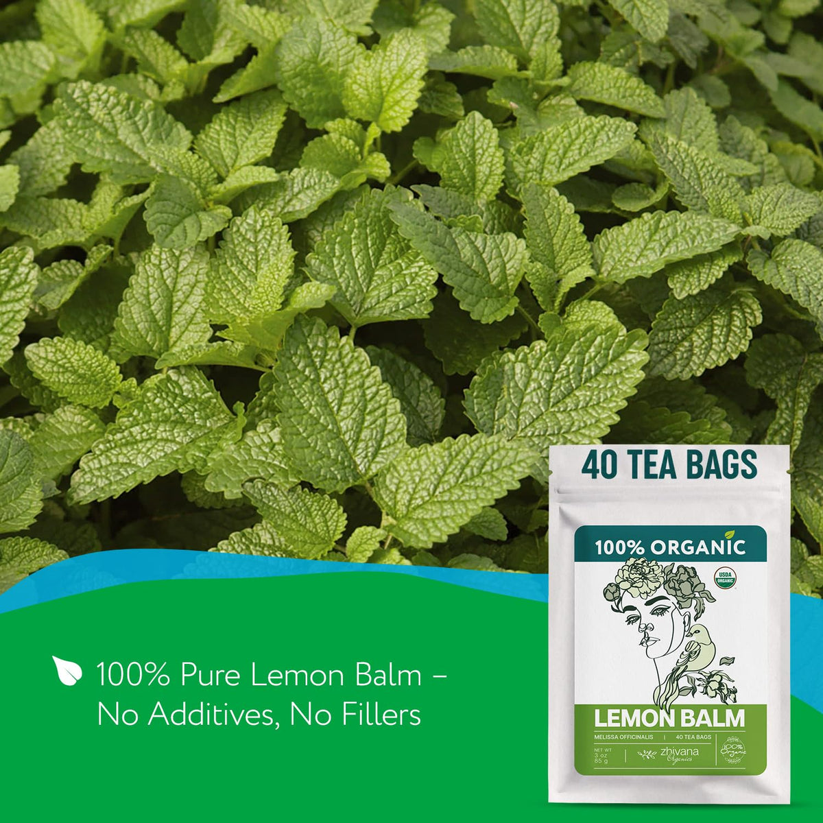 Melissa herbal tea for stress relief