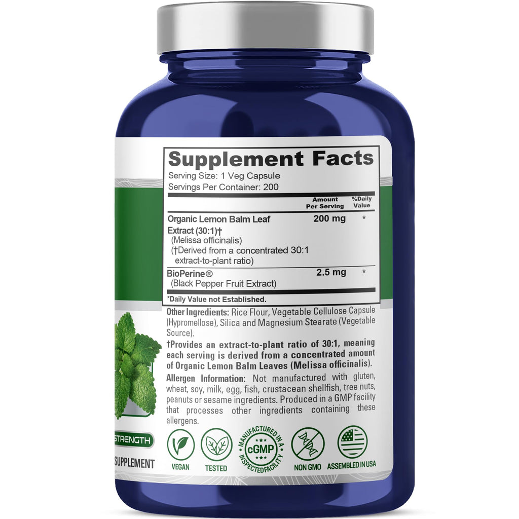 Melissa Officinalis extract health benefits
