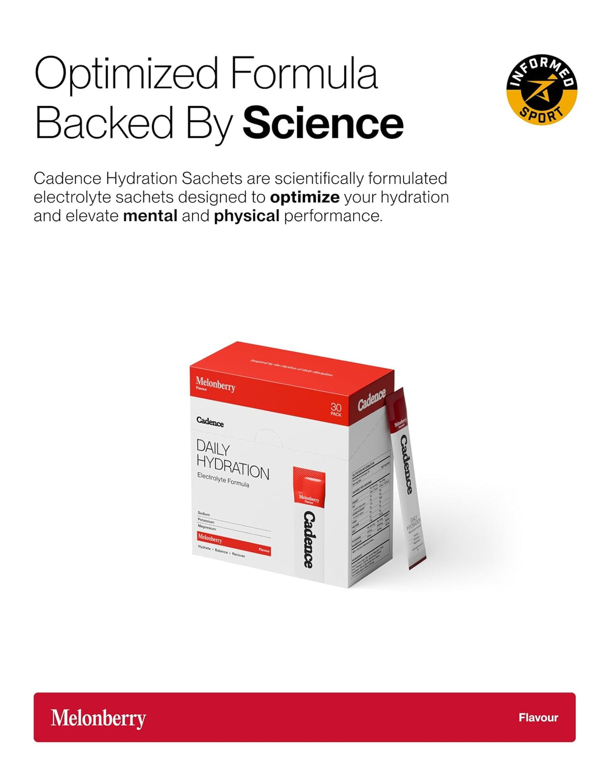 Melonberry flavour sports electrolyte sachets