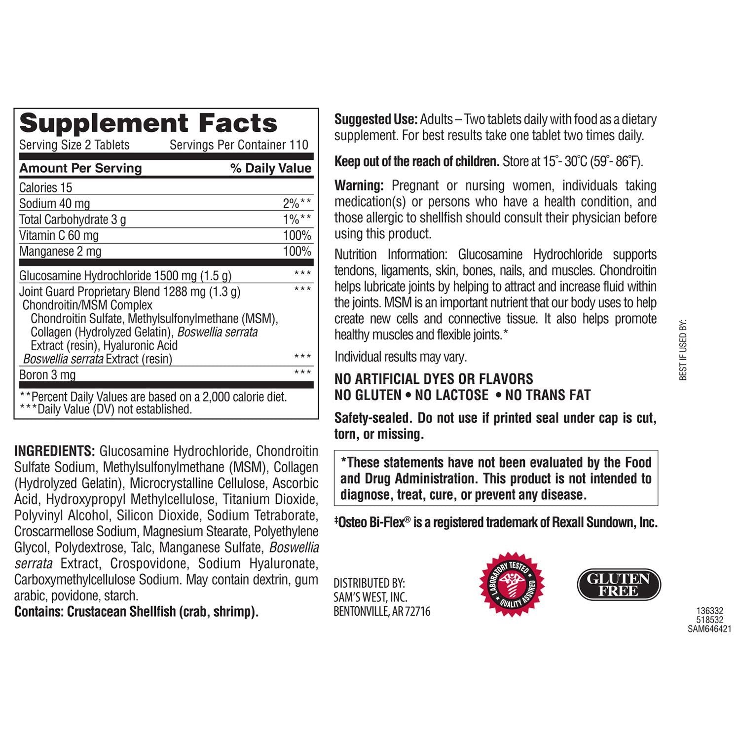 Member's Mark glucosamine for mobility