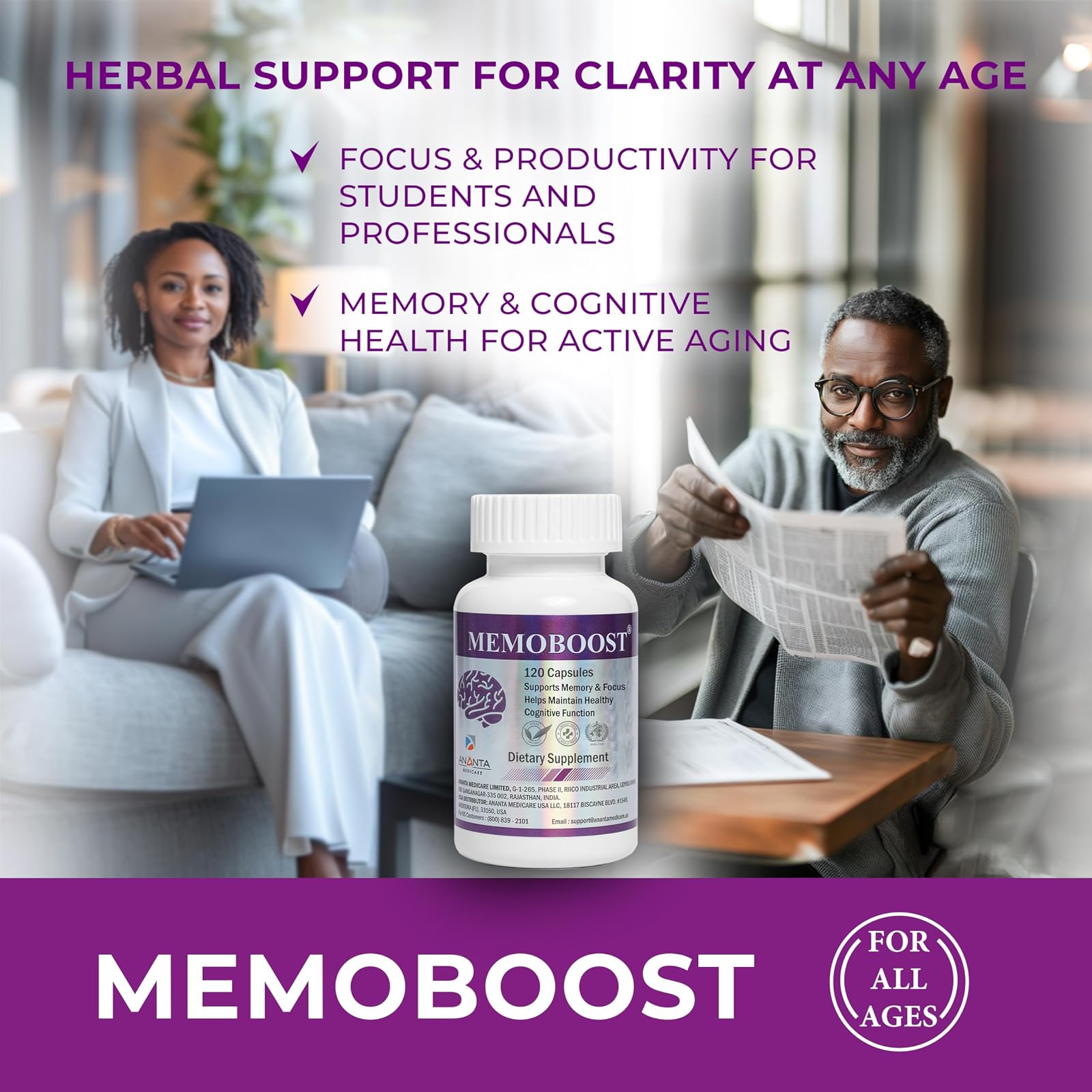 MEMOBOOST capsules for mental clarity