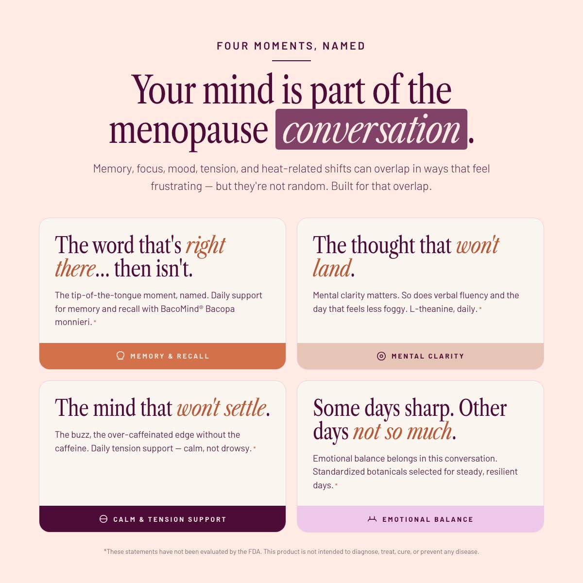 Memory enhancement for menopause