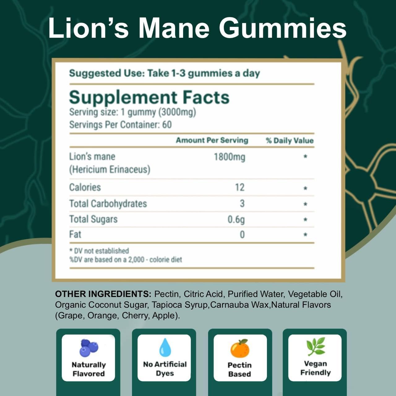 Memory support gummies with Lion's Mane