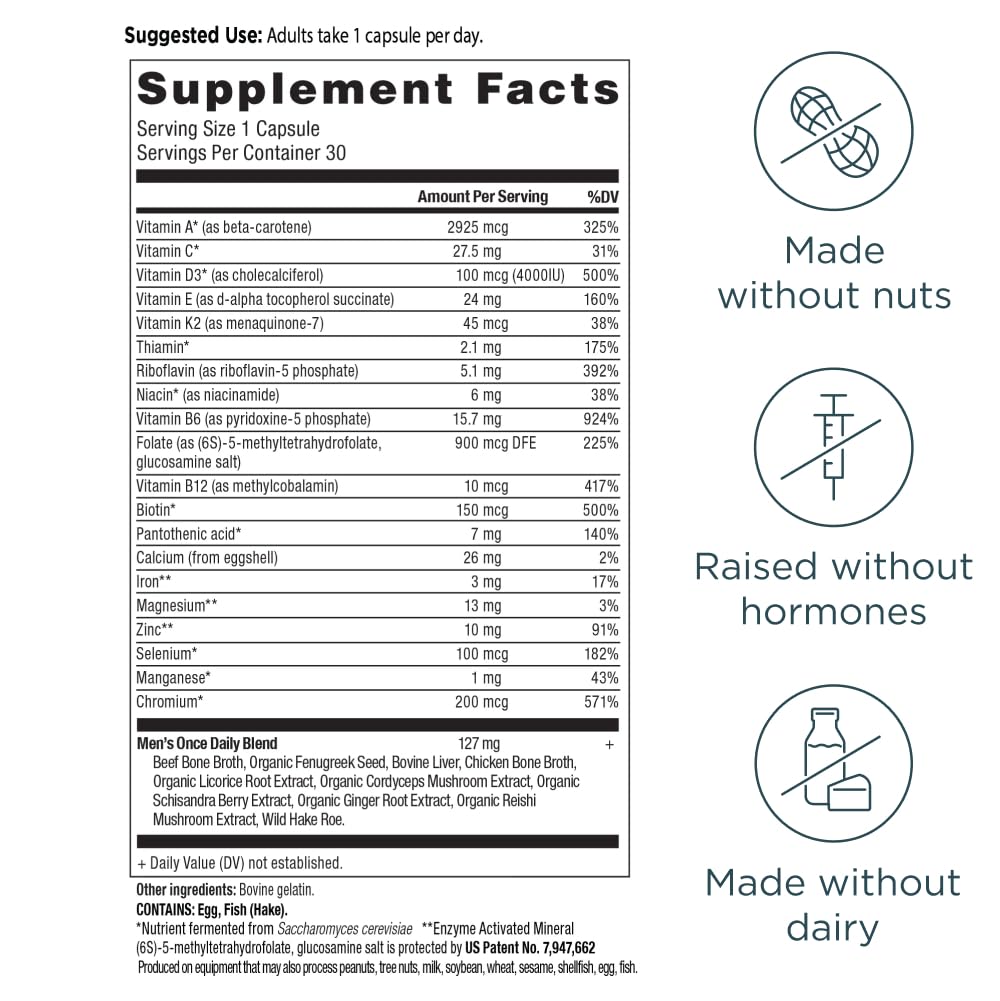 Men's 1-Day multivitamin with essential nutrients