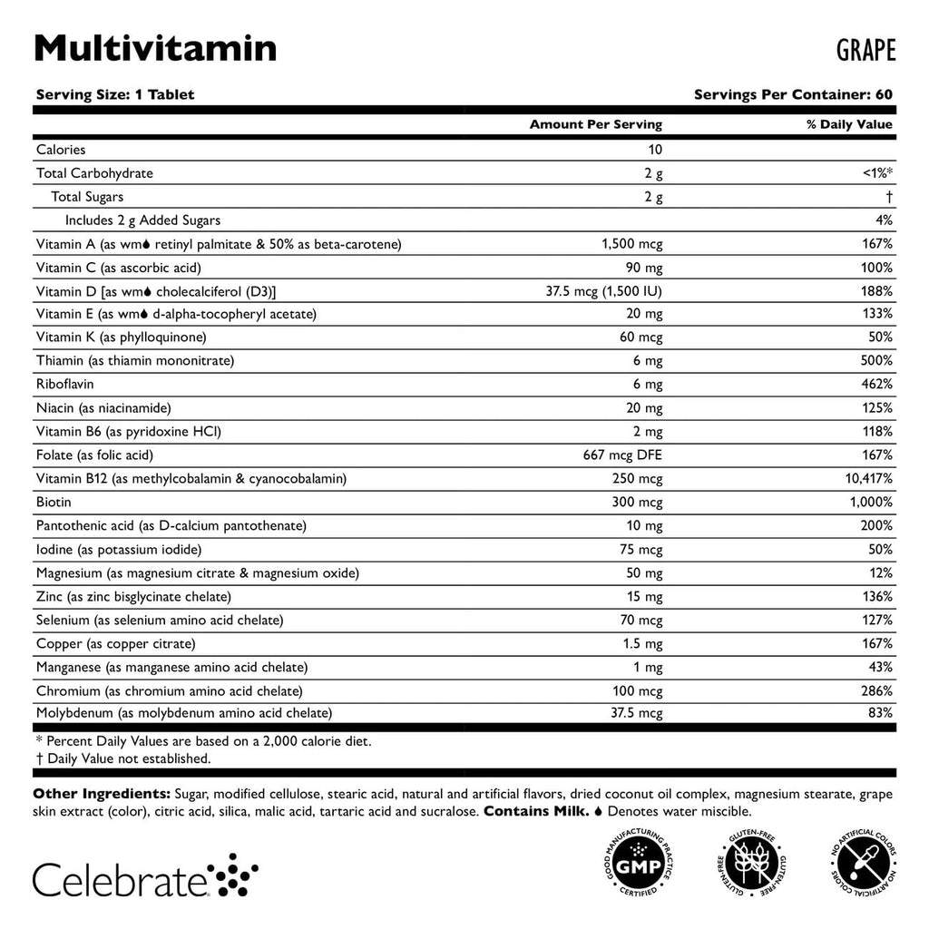 Men's chewable multivitamin tablets