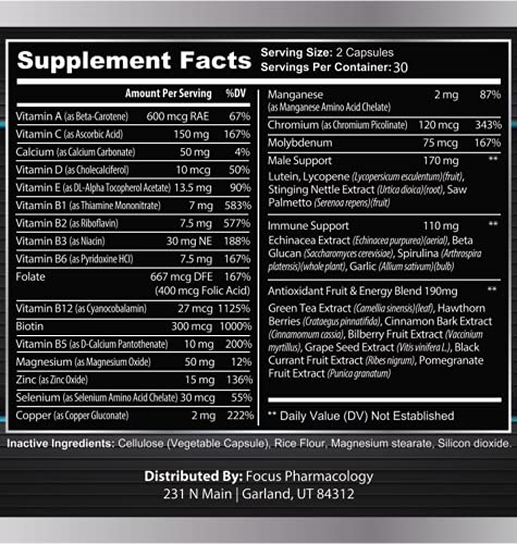 Men's daily energy and focus booster