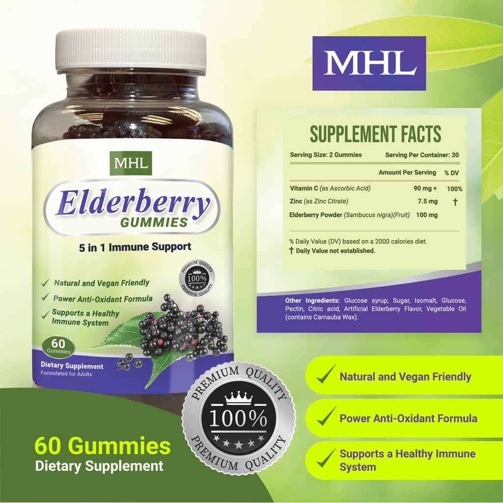 Men's elderberry gummies for everyday use