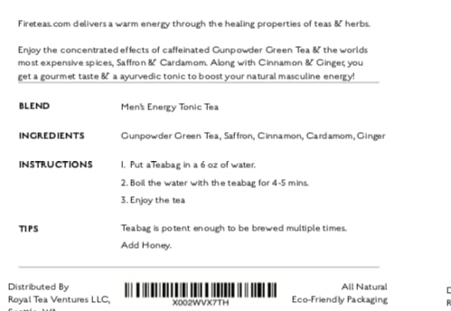 Men's energy tonic herbal tea