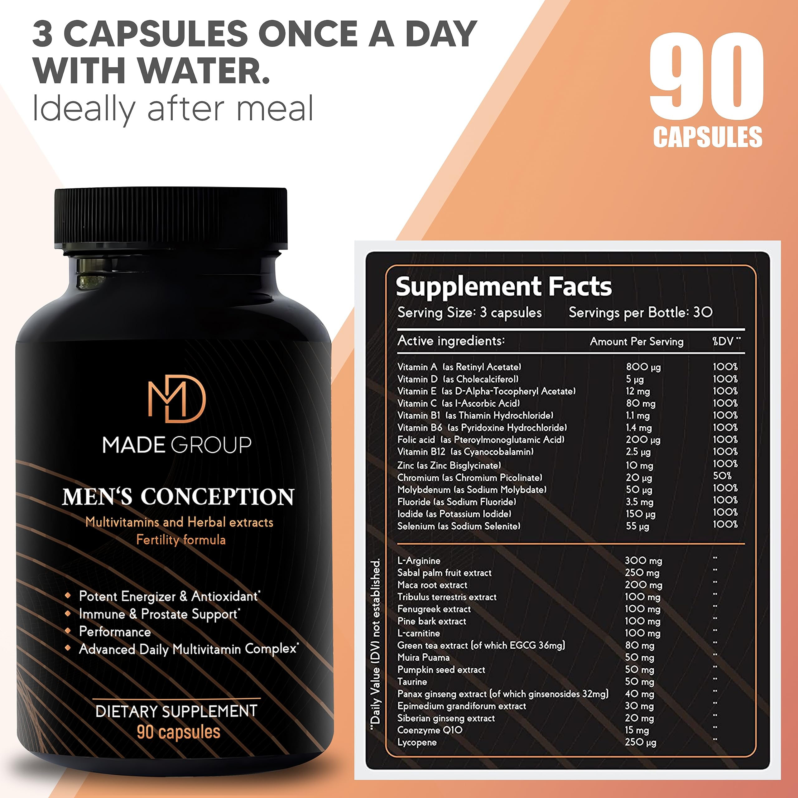 men's health blended vitamin formula