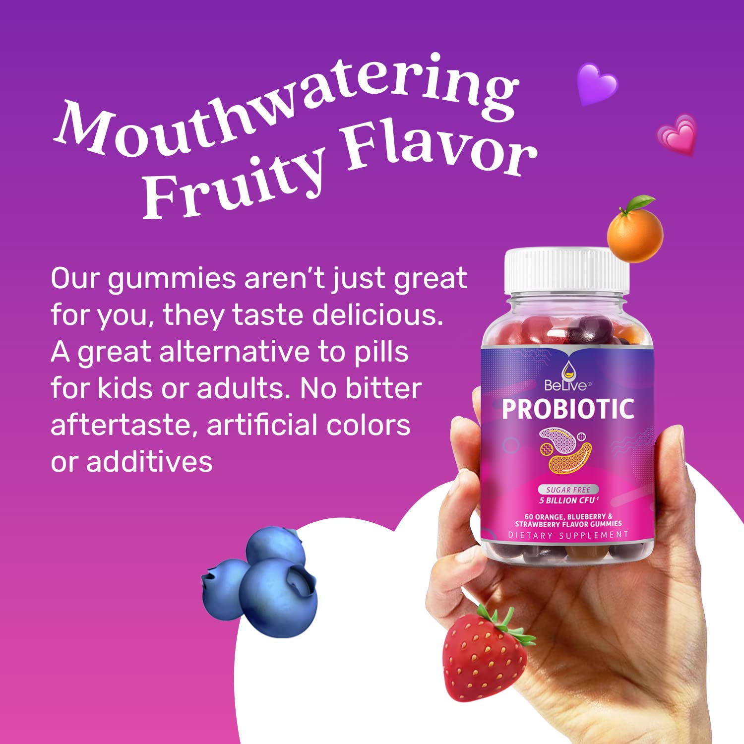 men's health probiotic gummies with 5 billion CFUs