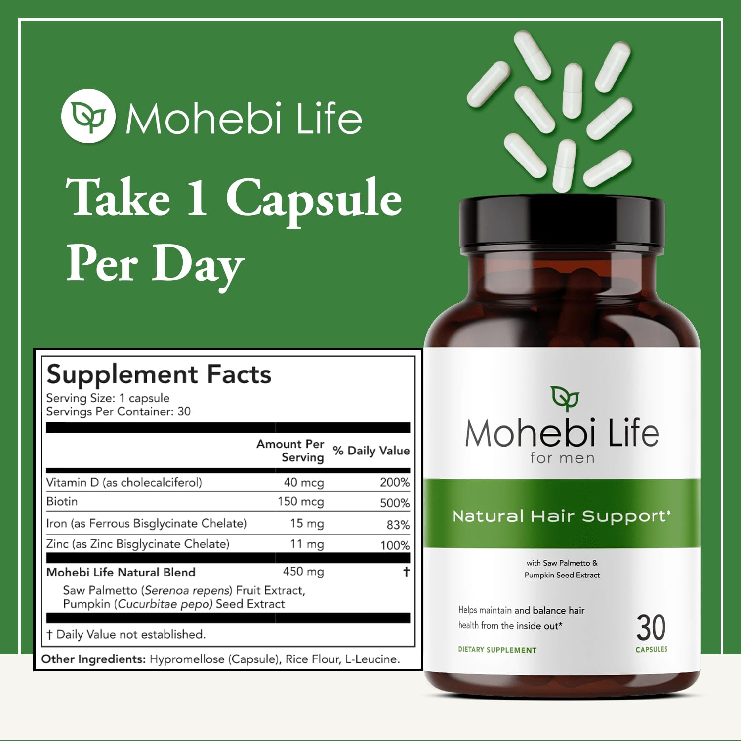 Men's health supplement with pumpkin seed oil