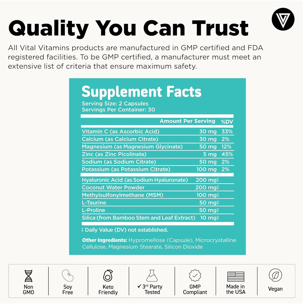 Men's multivitamin with hyaluronic acid