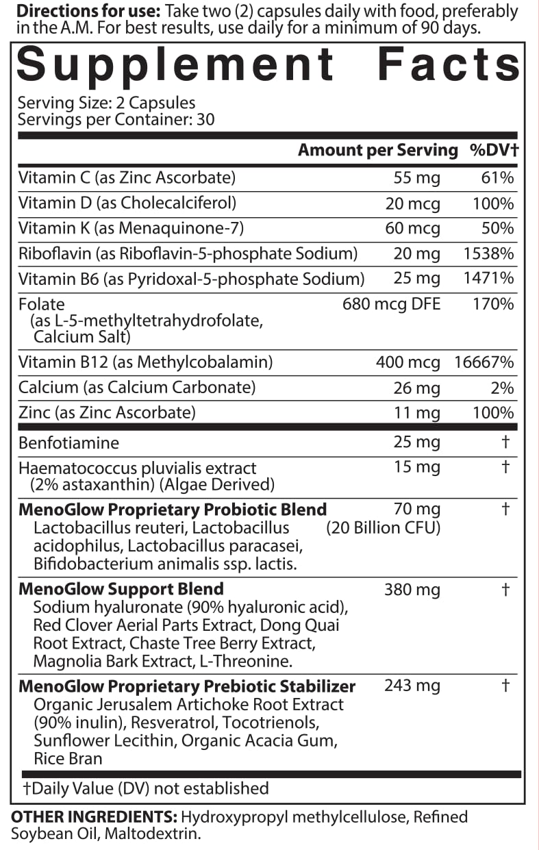MenoGlow multivitamins for vitality
