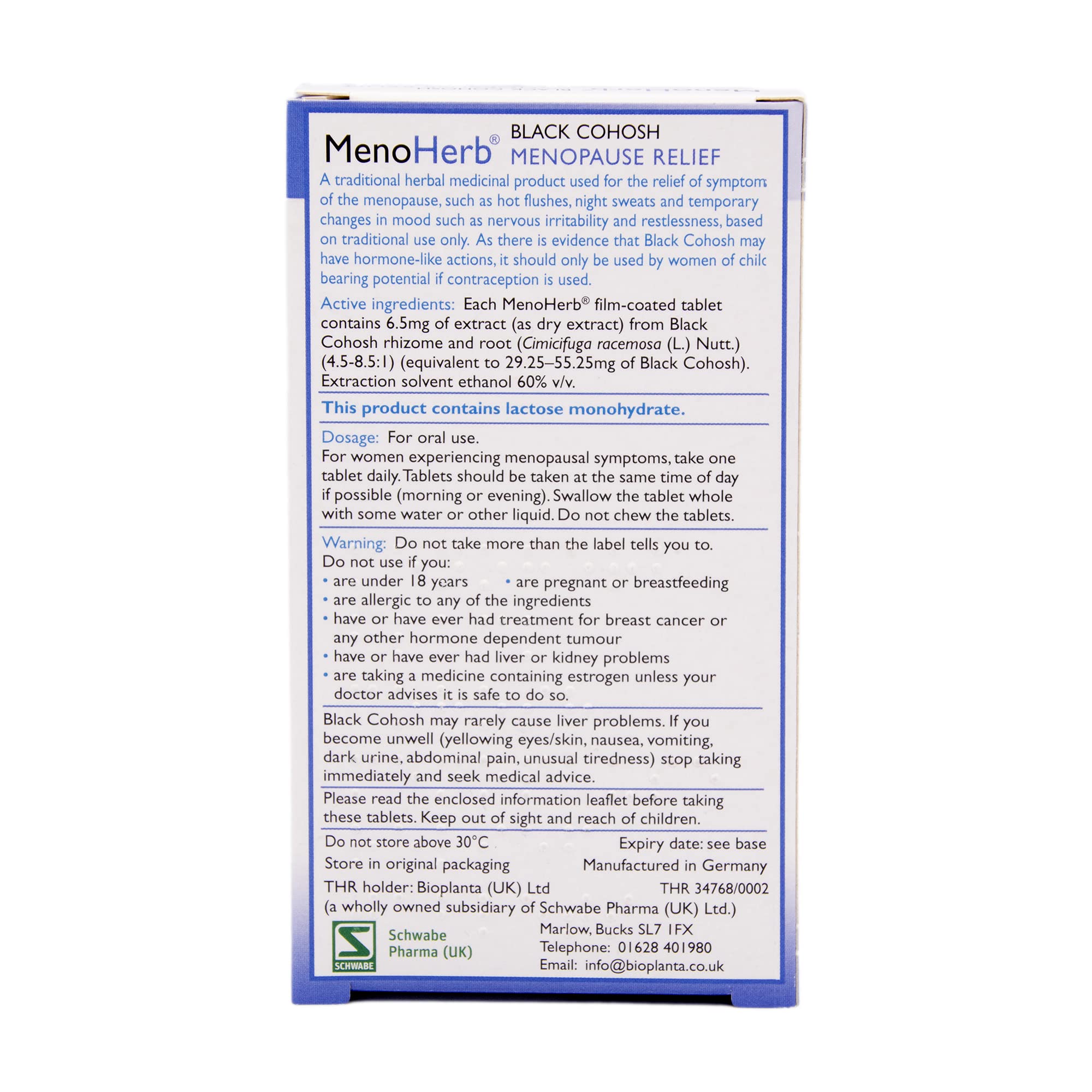 Menoherb black cohosh for natural relief