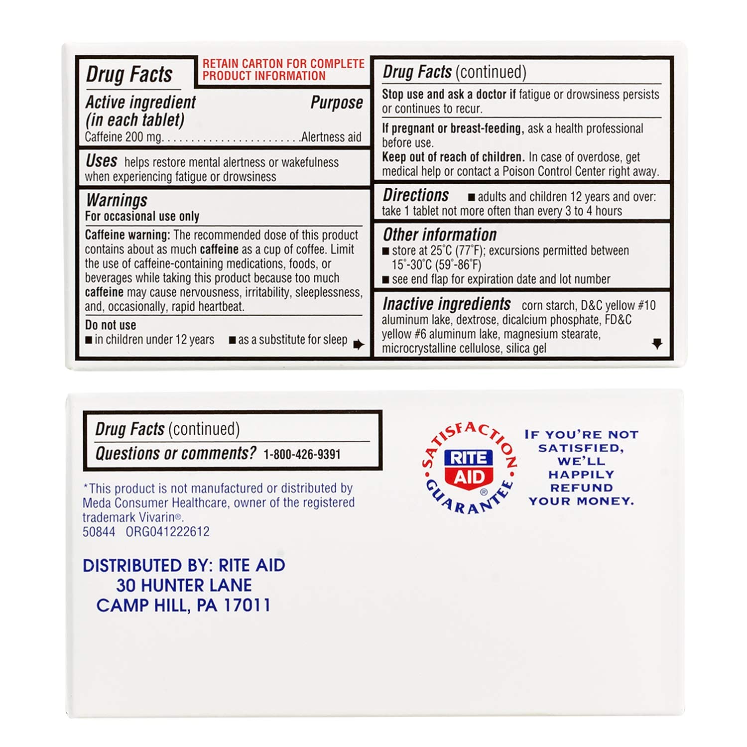 Mental alertness caffeine tablets