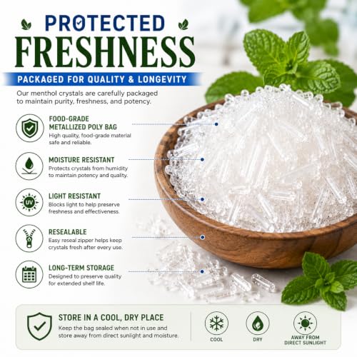 Menthol crystals for enhancing massage oils
