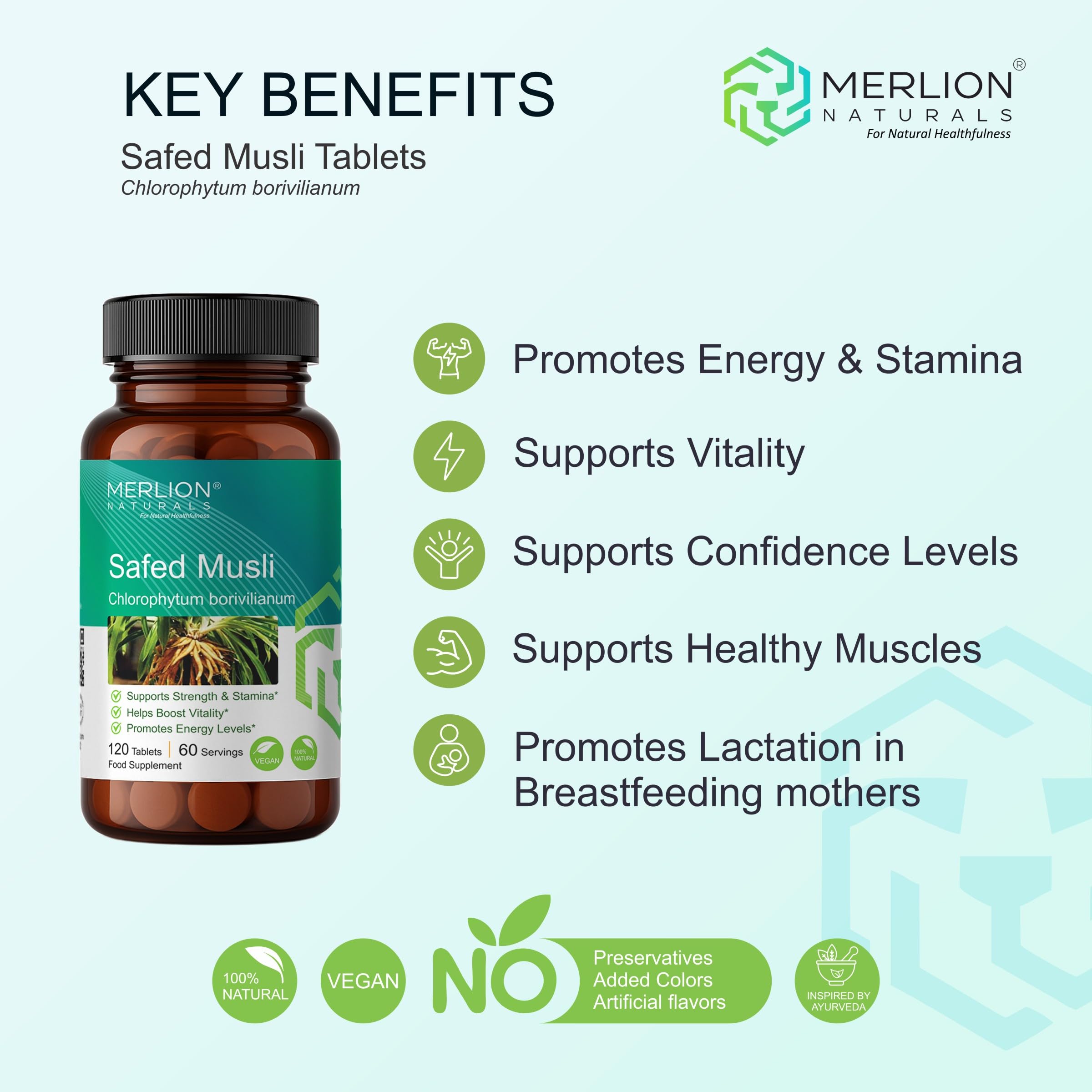 MERLION NATURALS Safed Musli for fitness