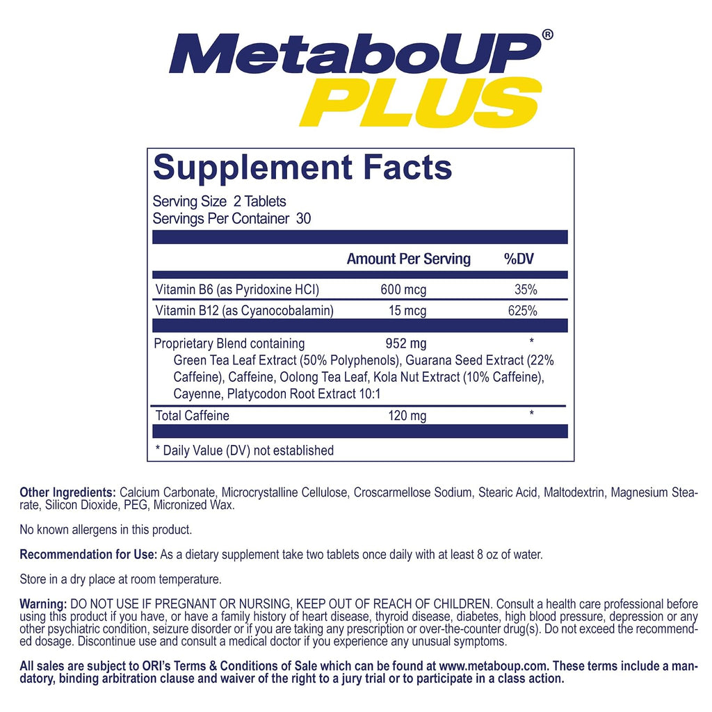 MetaboUP Plus capsules for energy boost