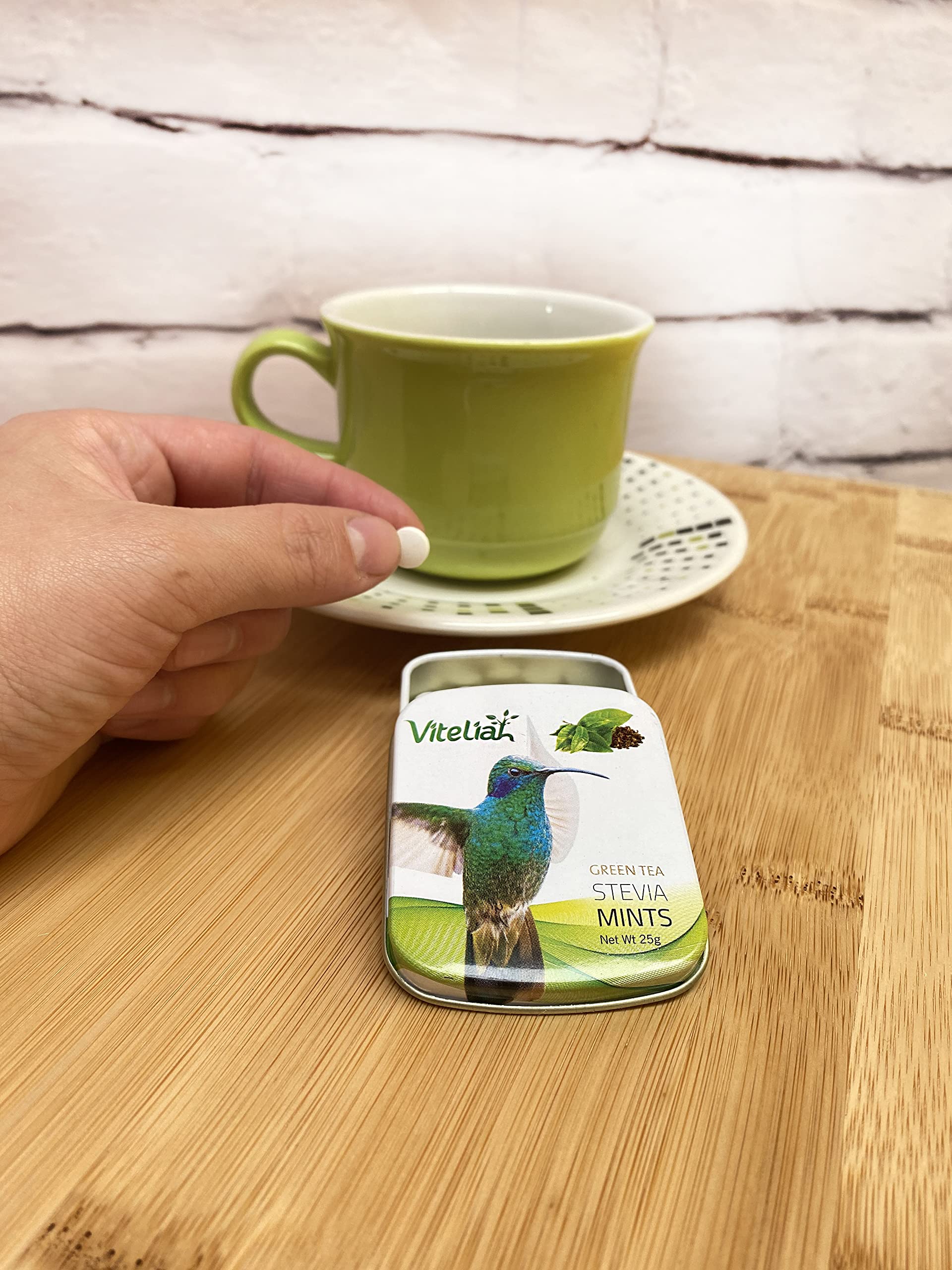 metallic tin green tea mints