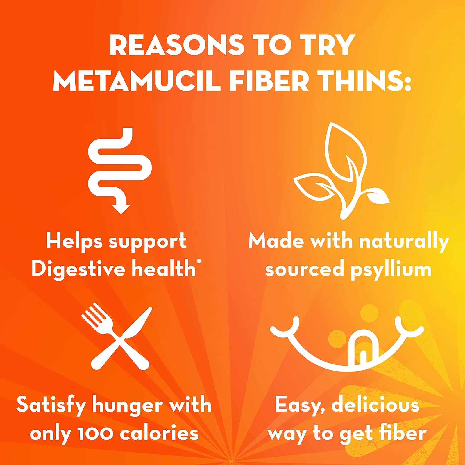Metamucil fiber thins for digestion
