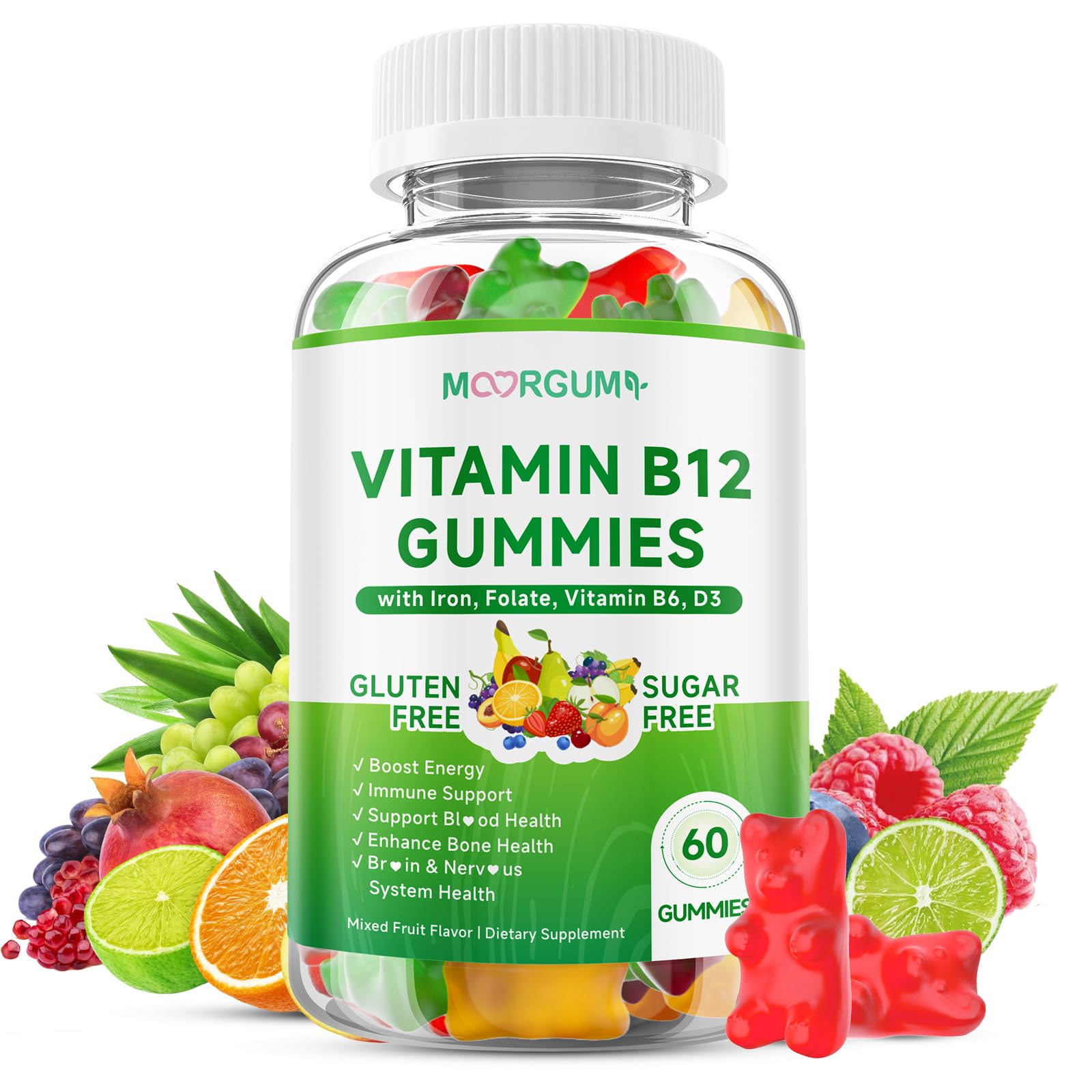 Methyl B-12 gummies for energy