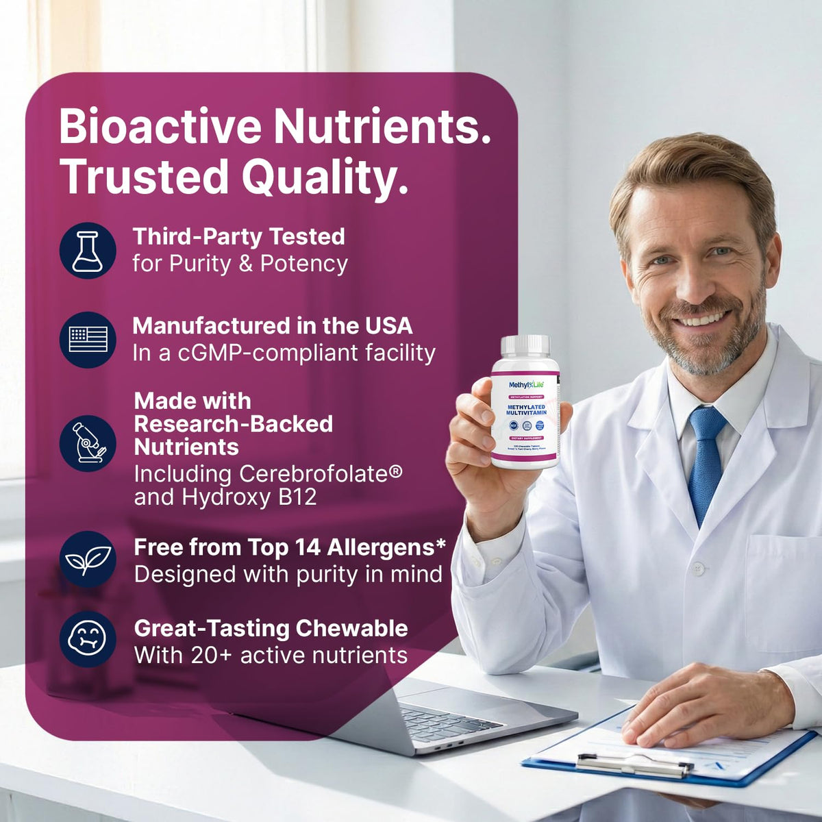 Methyl-Life Methylated Multivitamin for daily health