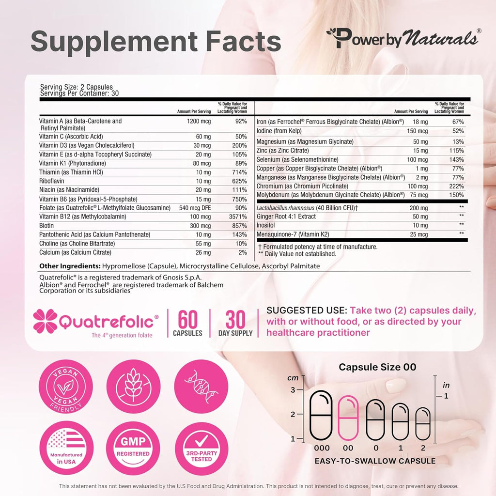 Methyl prenatal vitamins with probiotics