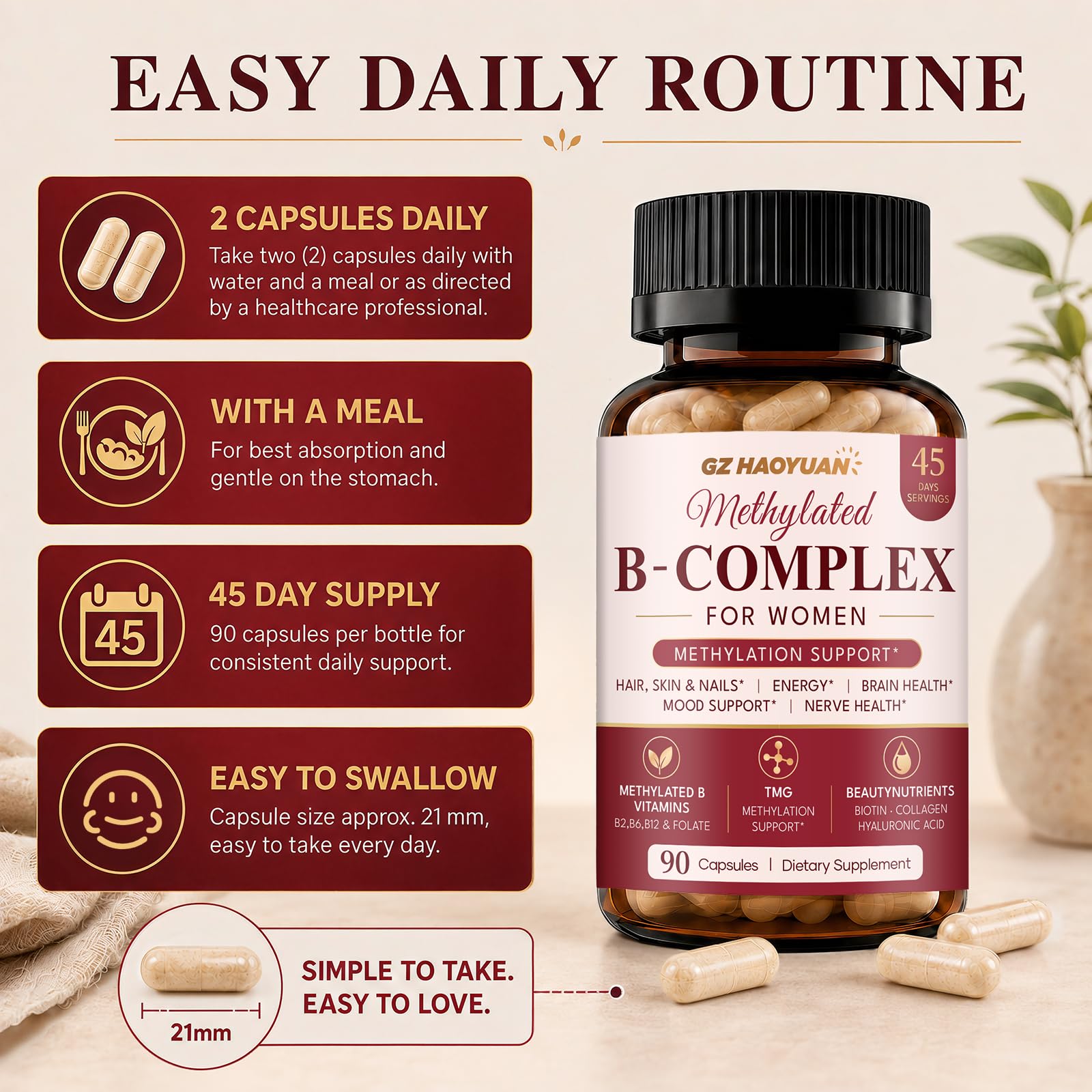 Methylated B vitamins for better absorption