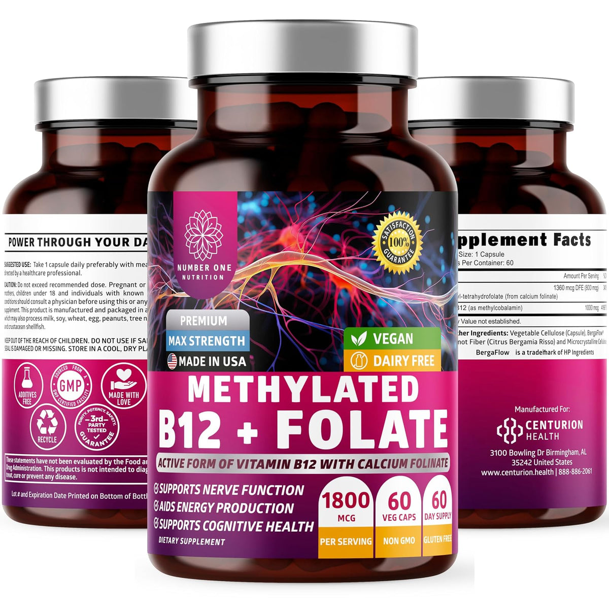 Methylated B12 capsules for energy