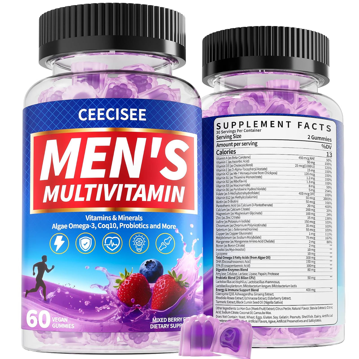 Methylated multivitamin gummies for men