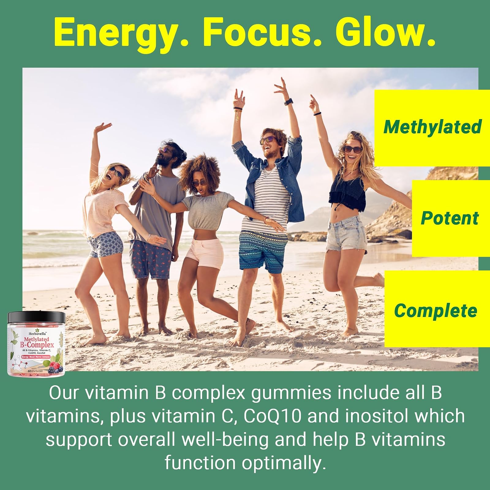 Methylated Vitamin B gummies for overall wellness