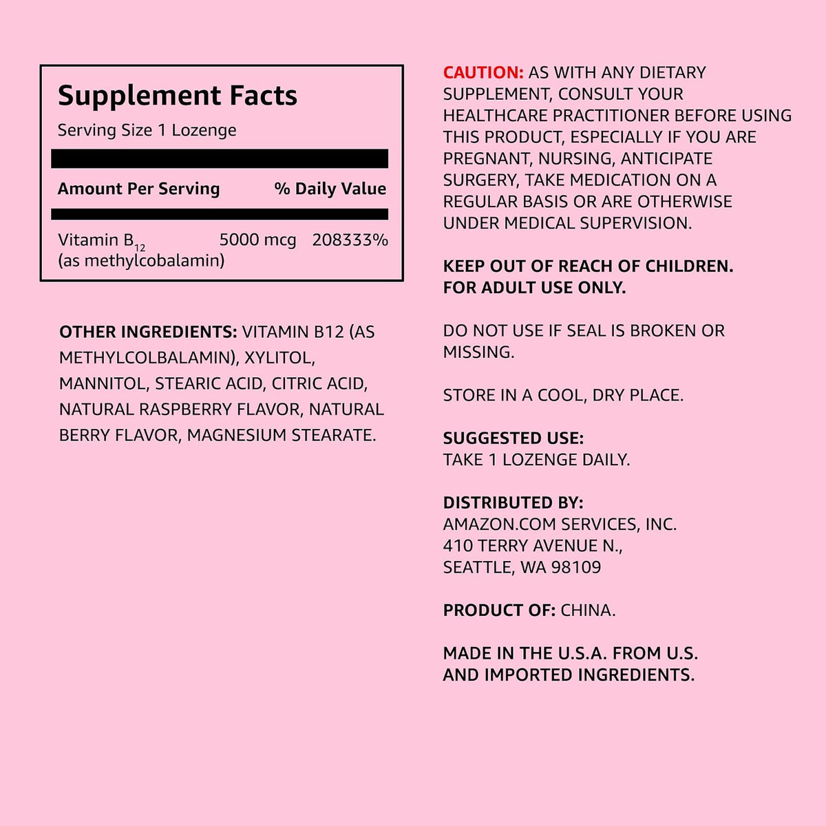 Methylcobalamin 5000 mcg vitamin supplement