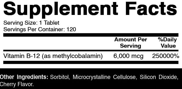 Methylcobalamin 6000 mcg tablets
