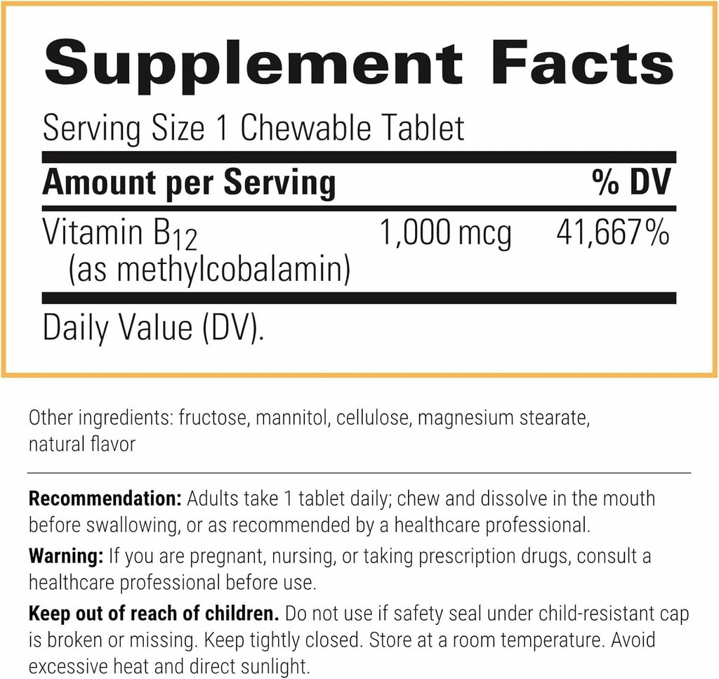 methylcobalamin chewable vitamin B12
