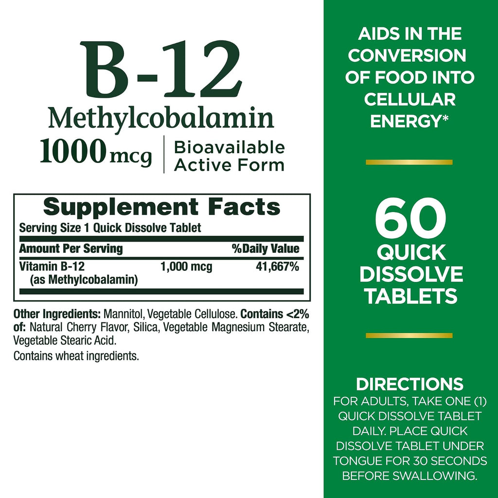 methylcobalamin vitamin B12 for energy support