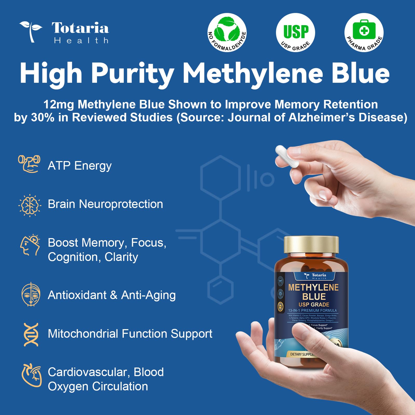 Methylene Blue capsules for cognitive support